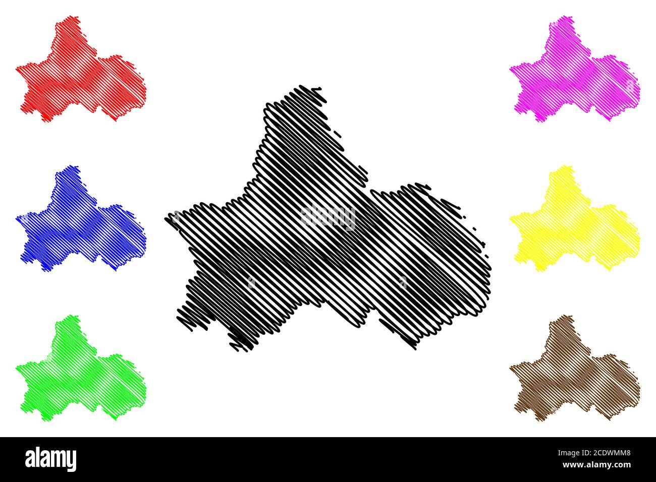 Chengdu City (People's Republic of China, Sichuan Province) map vector ...