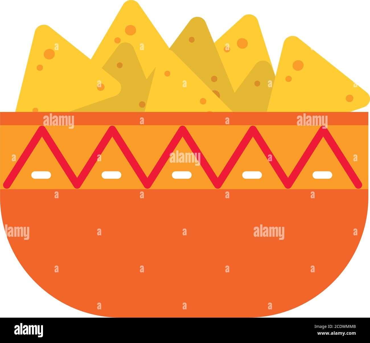 bowl of nachos icon over white background, flat style, vector ...