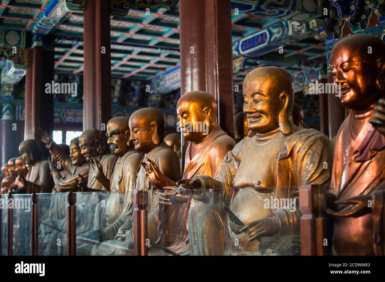 Beijing / China - March 7, 2015: Life-size statues of Arhats (Buddhist ...