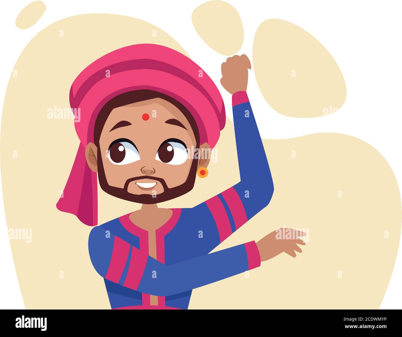 diwali man cartoon with traditional cloth dancing design, Indian ...
