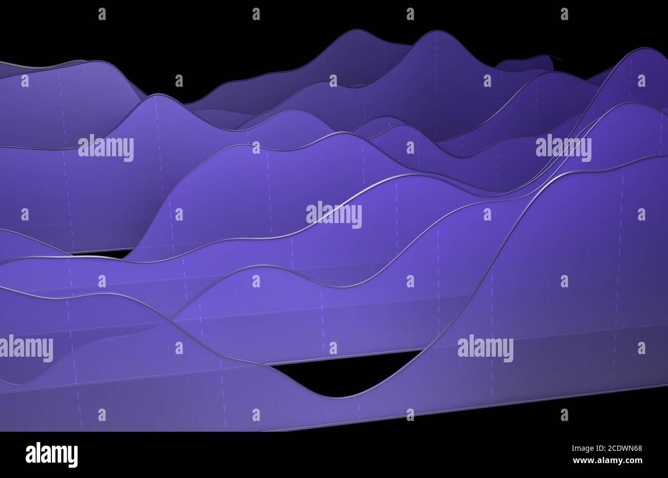 linear curved blue graph set 3d illustration Stock Photo - Alamy