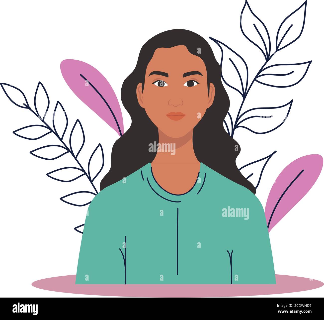 woman cartoon with leaves vector design Stock Vector Image & Art - Alamy