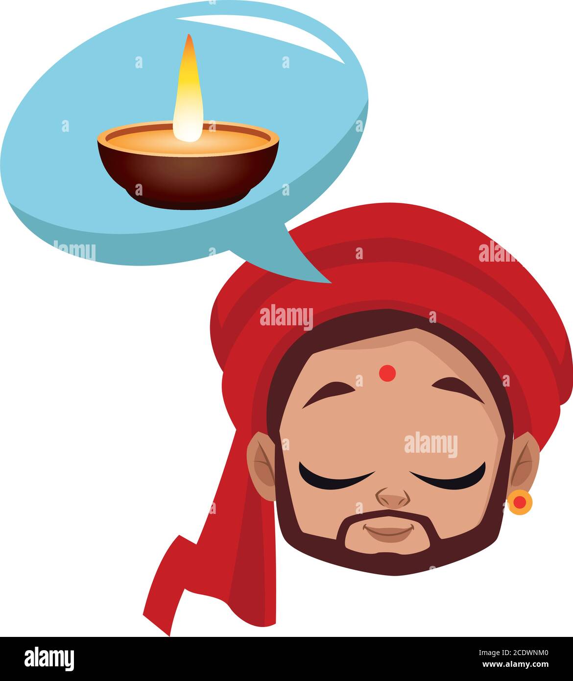 diwali man cartoon with candle in bubble design, Indian culture and ...
