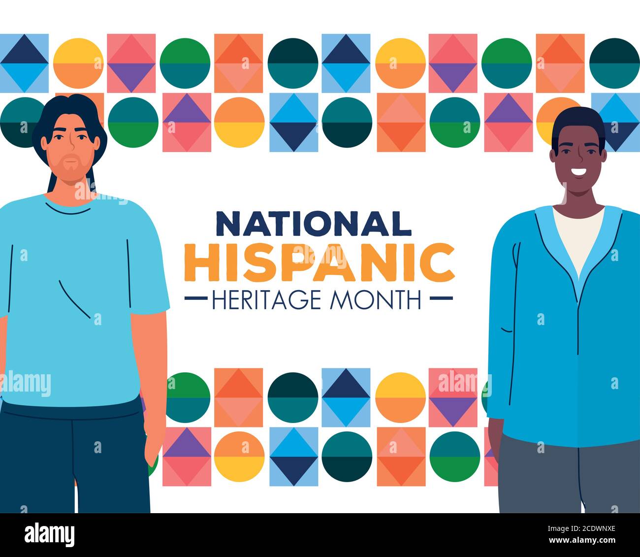 latin men cartoons of national hispanic heritage month vector design ...