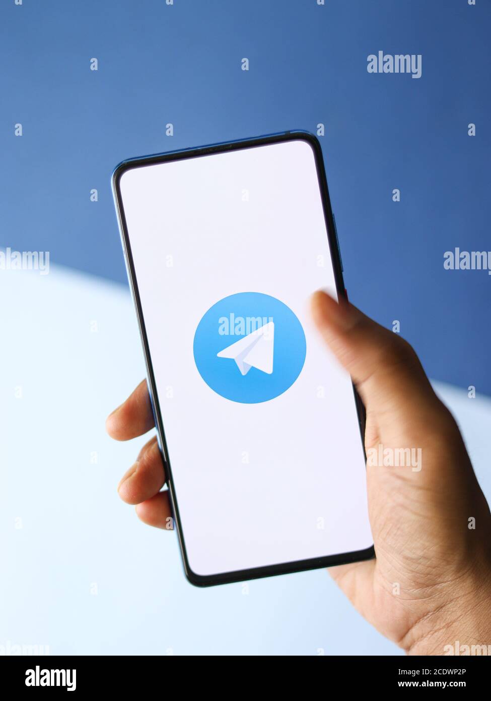 Assam, india - August 27, 2020 : Telegram logo on phone screen stock ...