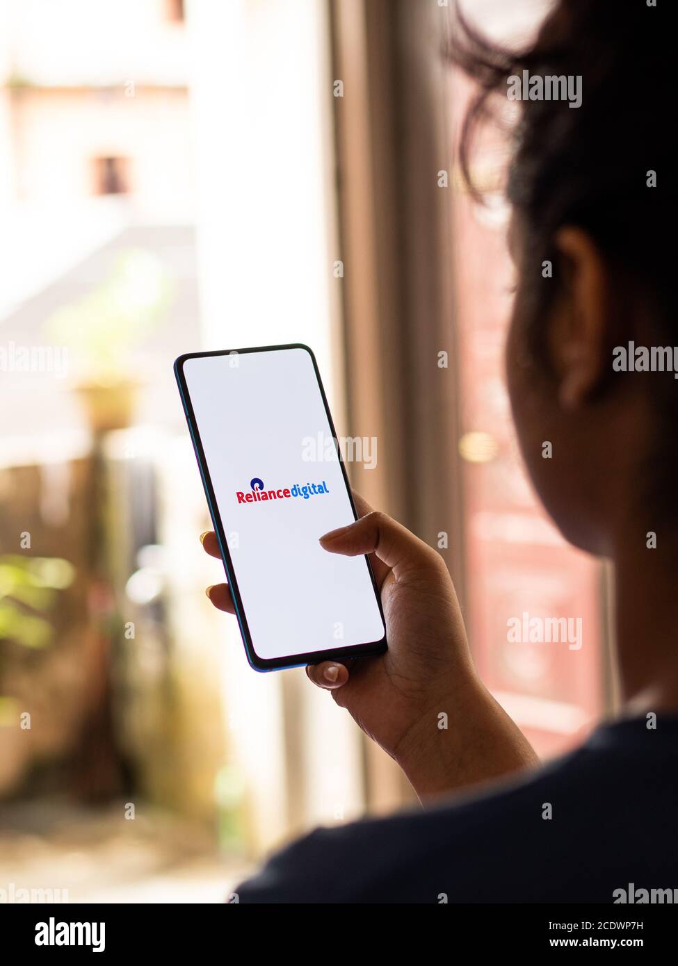 Assam, india - August 27, 2020 : Reliance digital store logo on phone ...