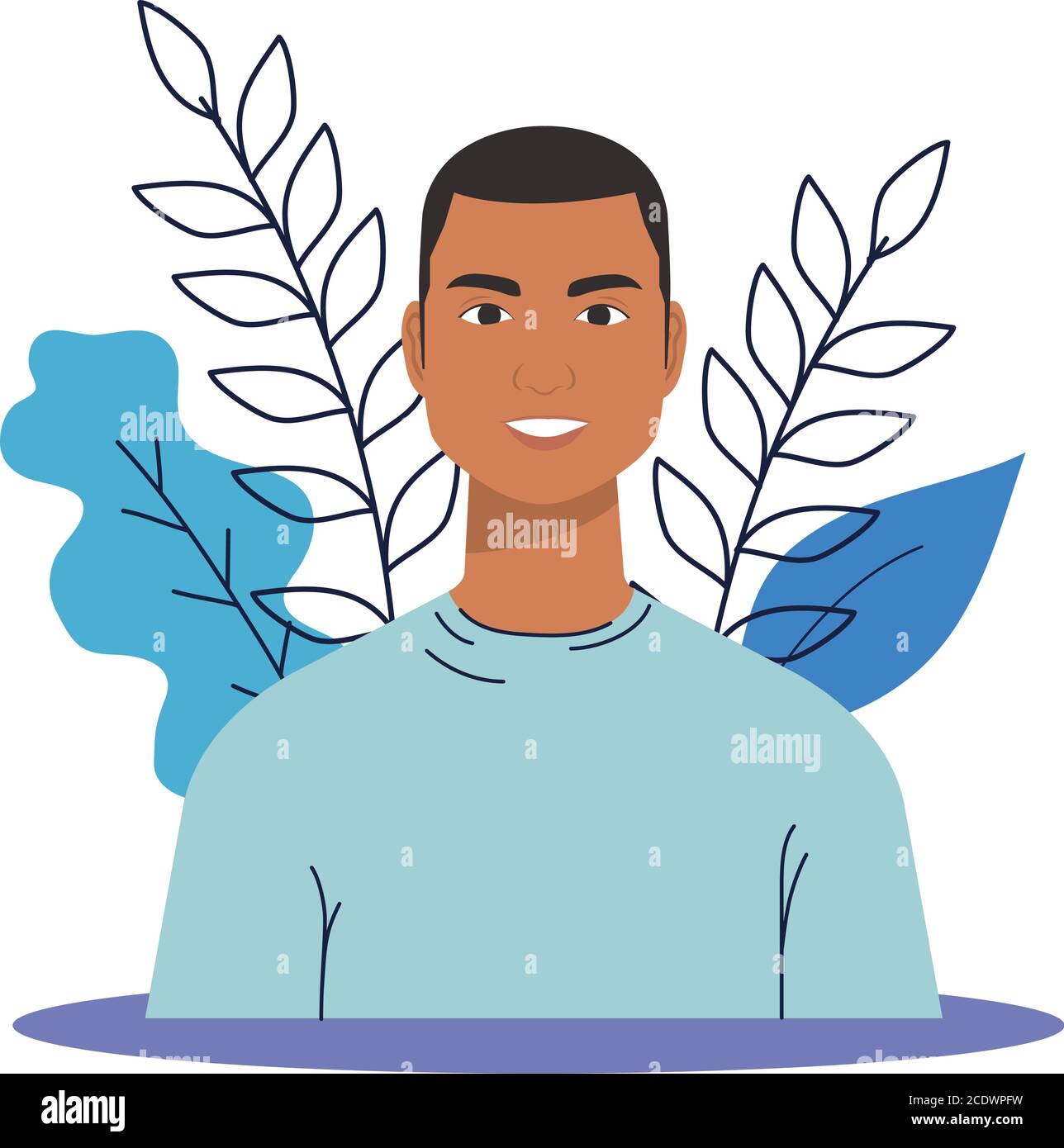 man cartoon with leaves vector design Stock Vector Image & Art - Alamy