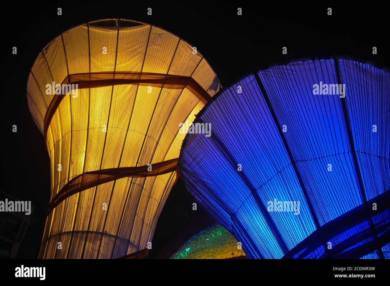 beautiful decoration with lightings of a kolkata or calcutta durga puja ...