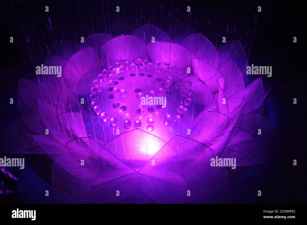 beautiful decoration with lightings of a kolkata or calcutta durga puja ...
