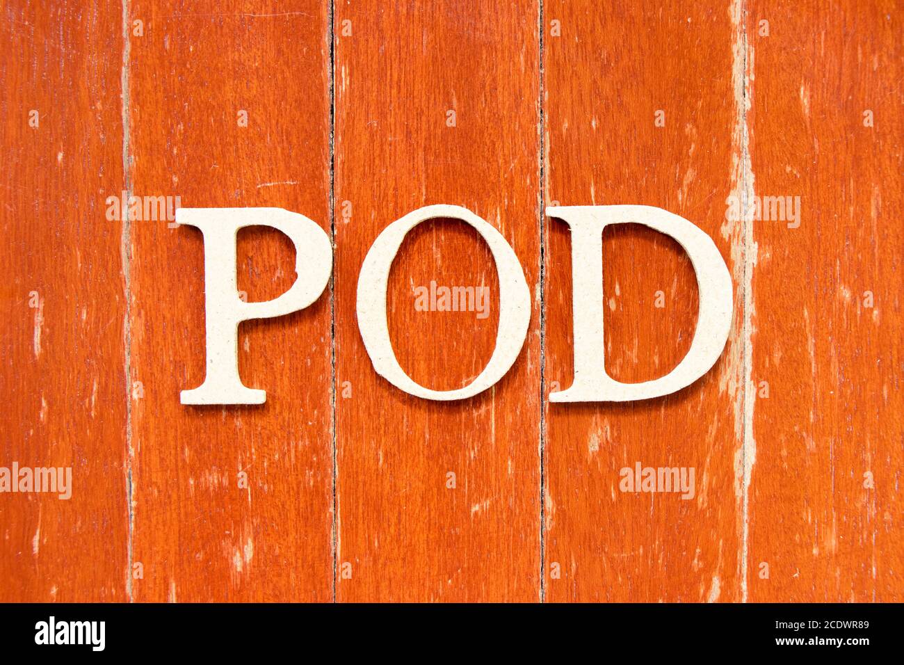 Alphabet letter in word POD (Abbreviation of point of delivery) on old ...