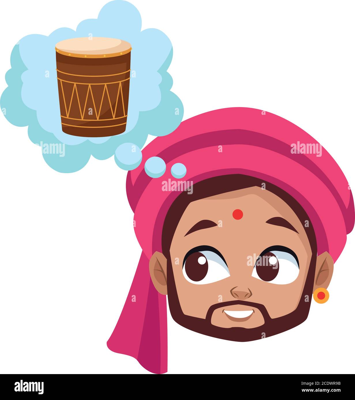 diwali man cartoon with drum in bubble design, Indian culture and ...