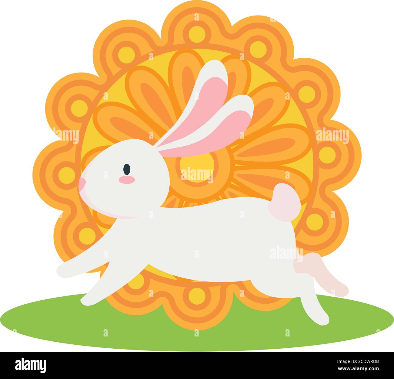 rabbit with mooncake of happy mid autumn festival vector design Stock ...