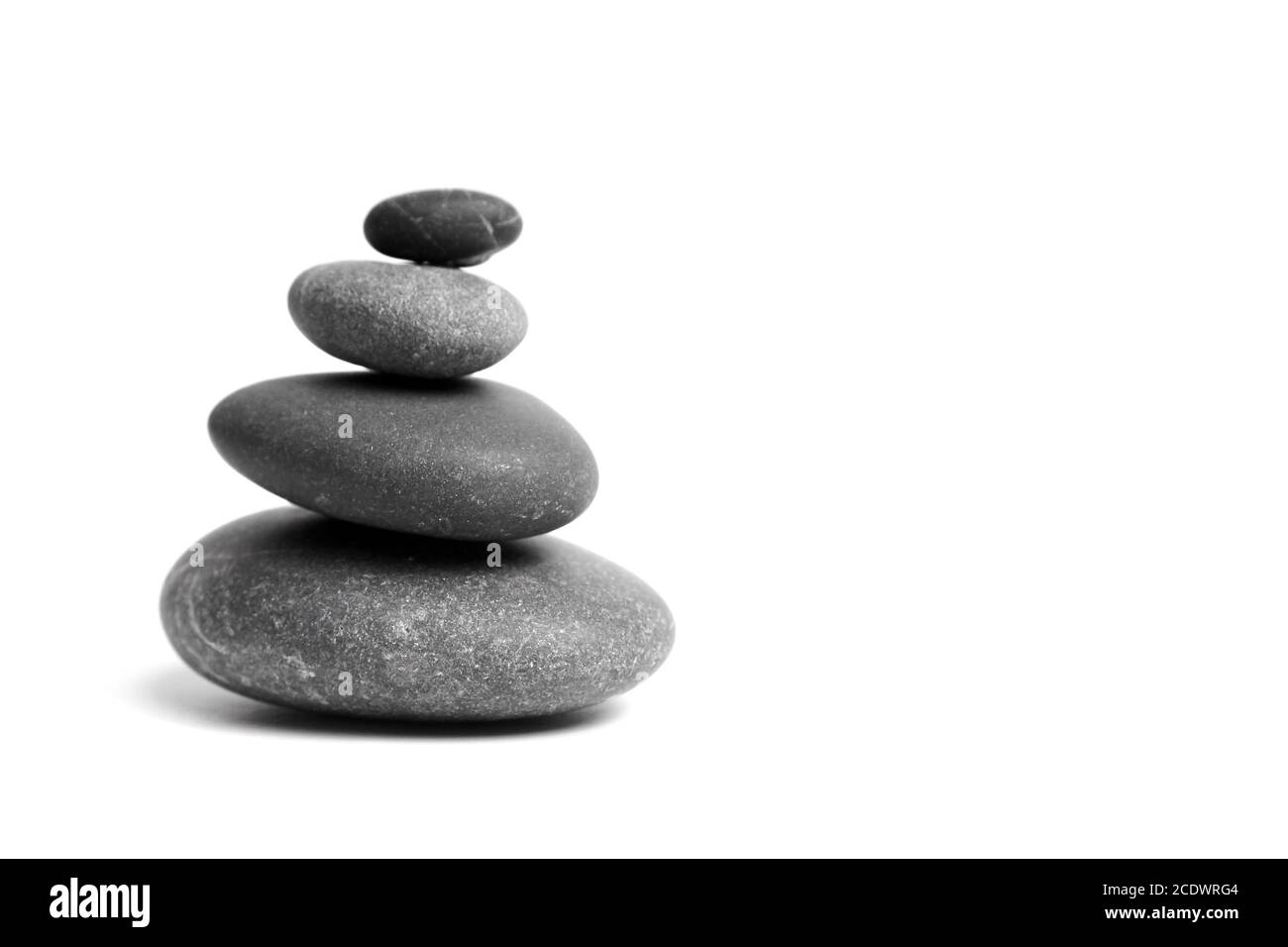 Stacked smooth grey stones. Sea pebble. Balancing pebbles isolated on ...