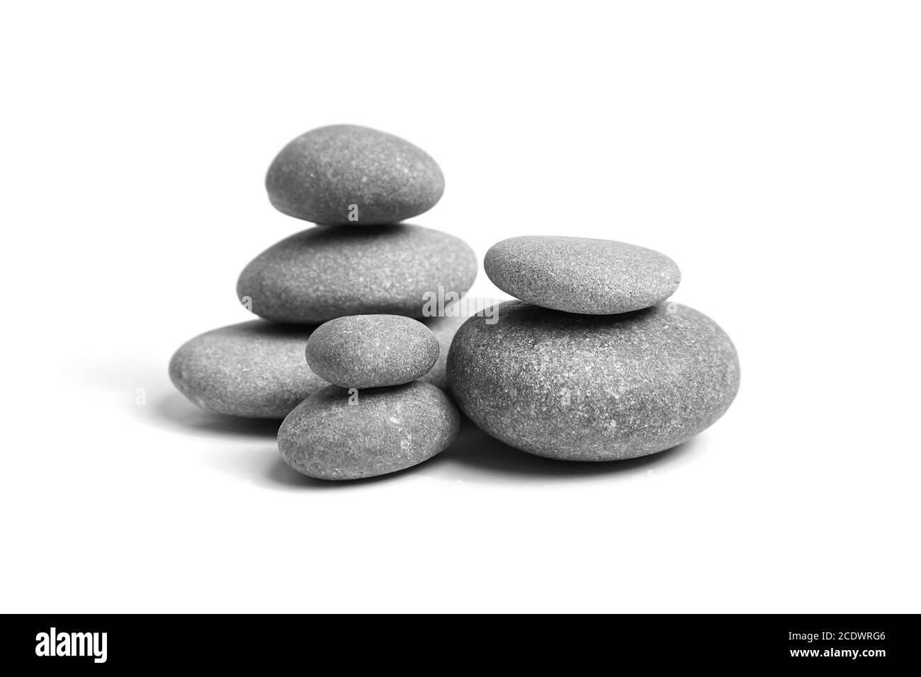 Group of smooth grey stones. Sea pebble. Stacked pebbles isolated on ...