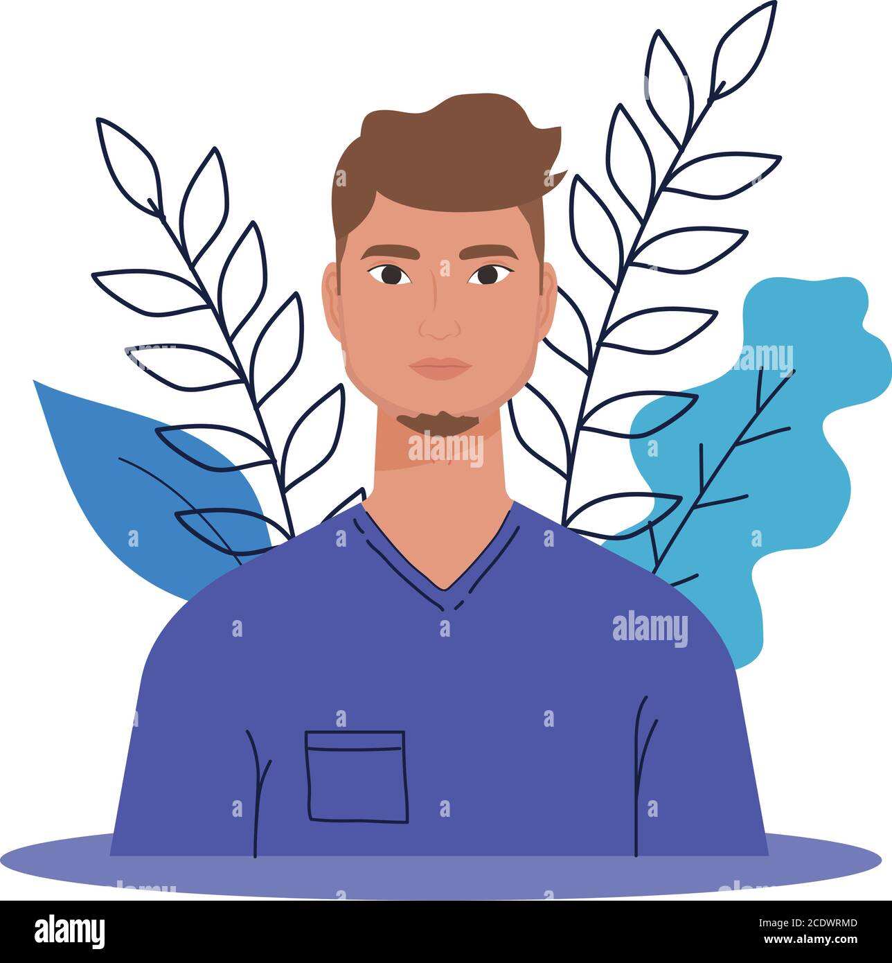 man cartoon with leaves vector design Stock Vector Image & Art - Alamy