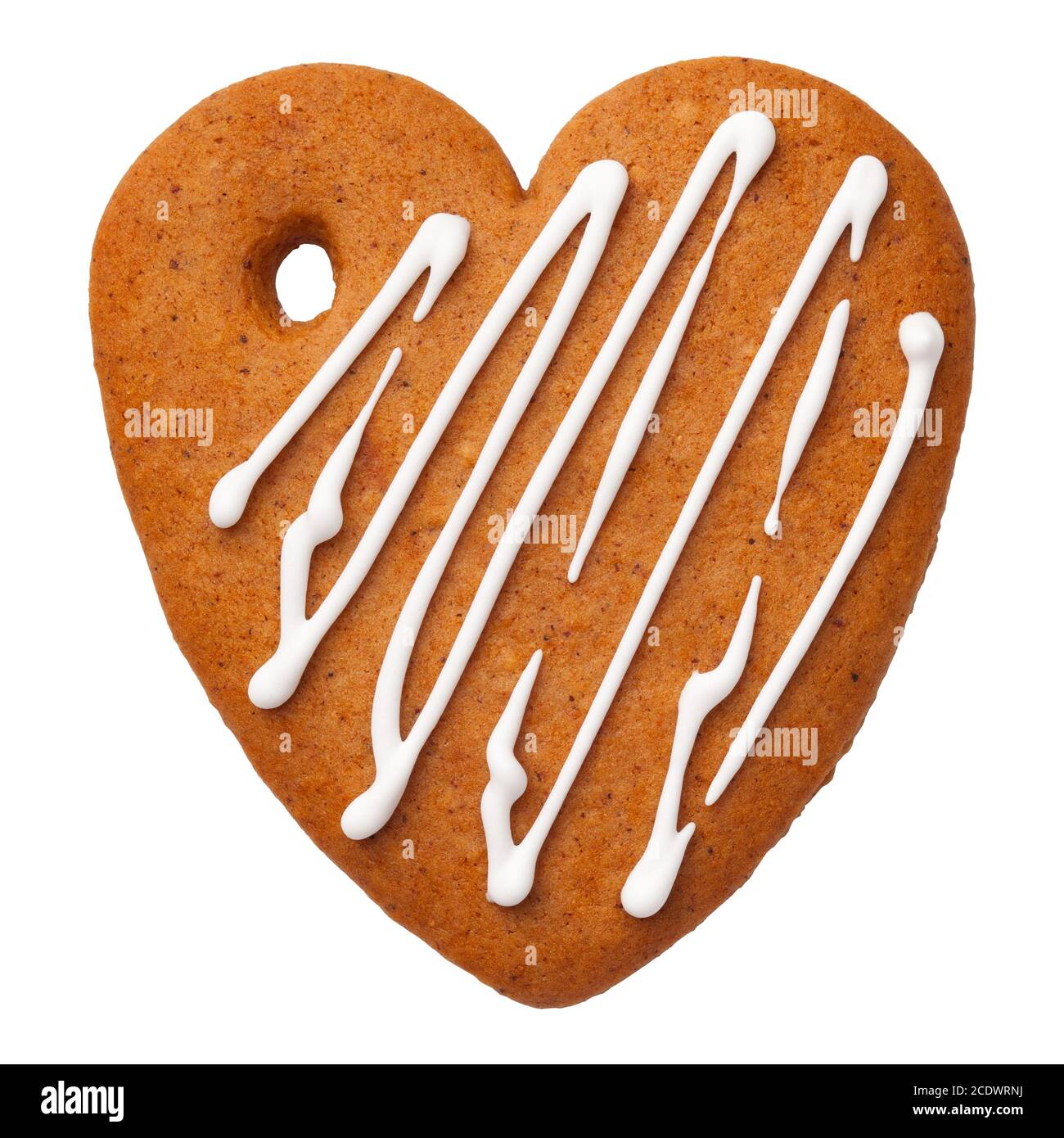 Gingerbread Heart Cookie Isolated on White Background Stock Photo - Alamy