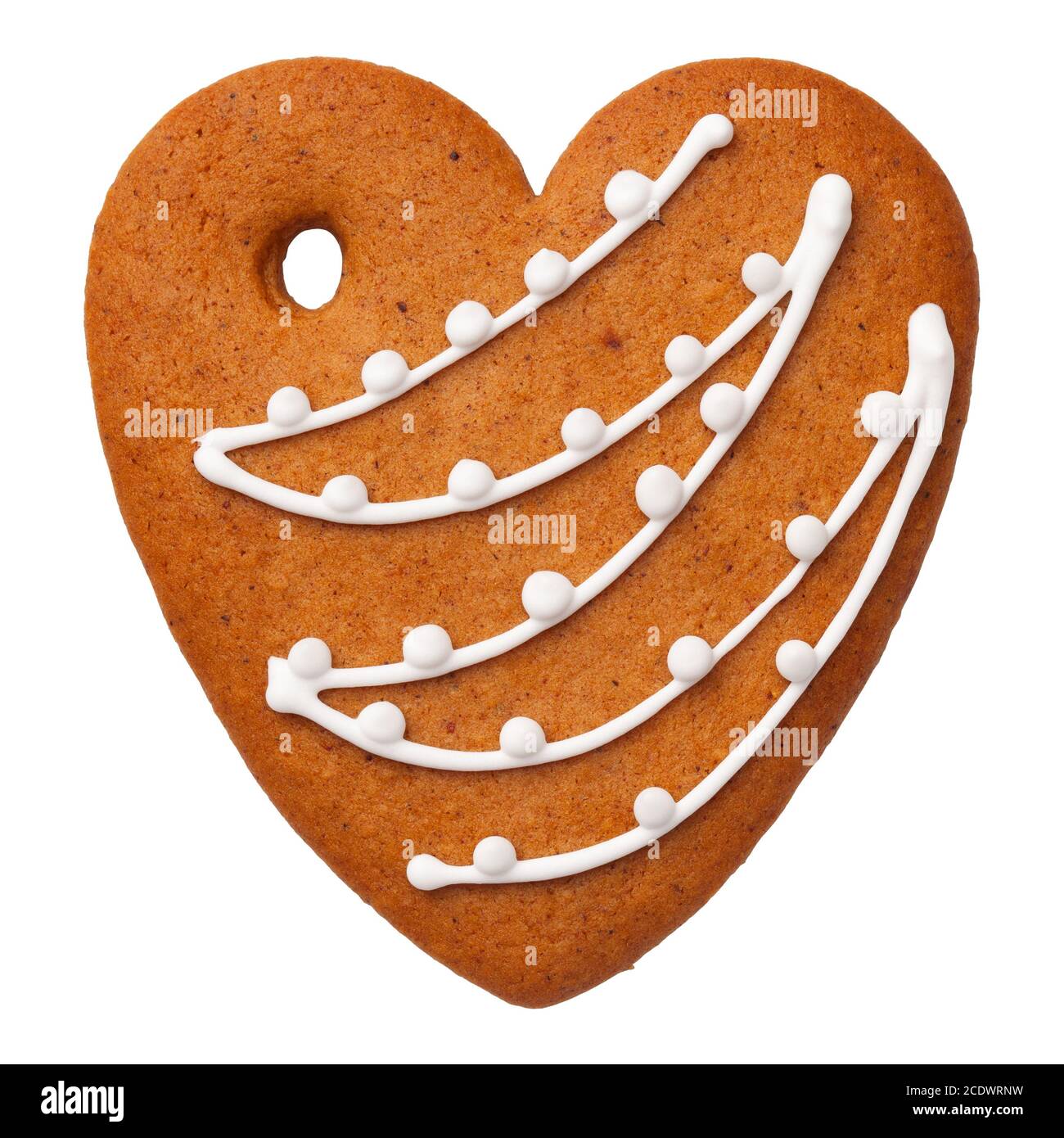 Gingerbread Heart Cookie Isolated on White Background Stock Photo - Alamy
