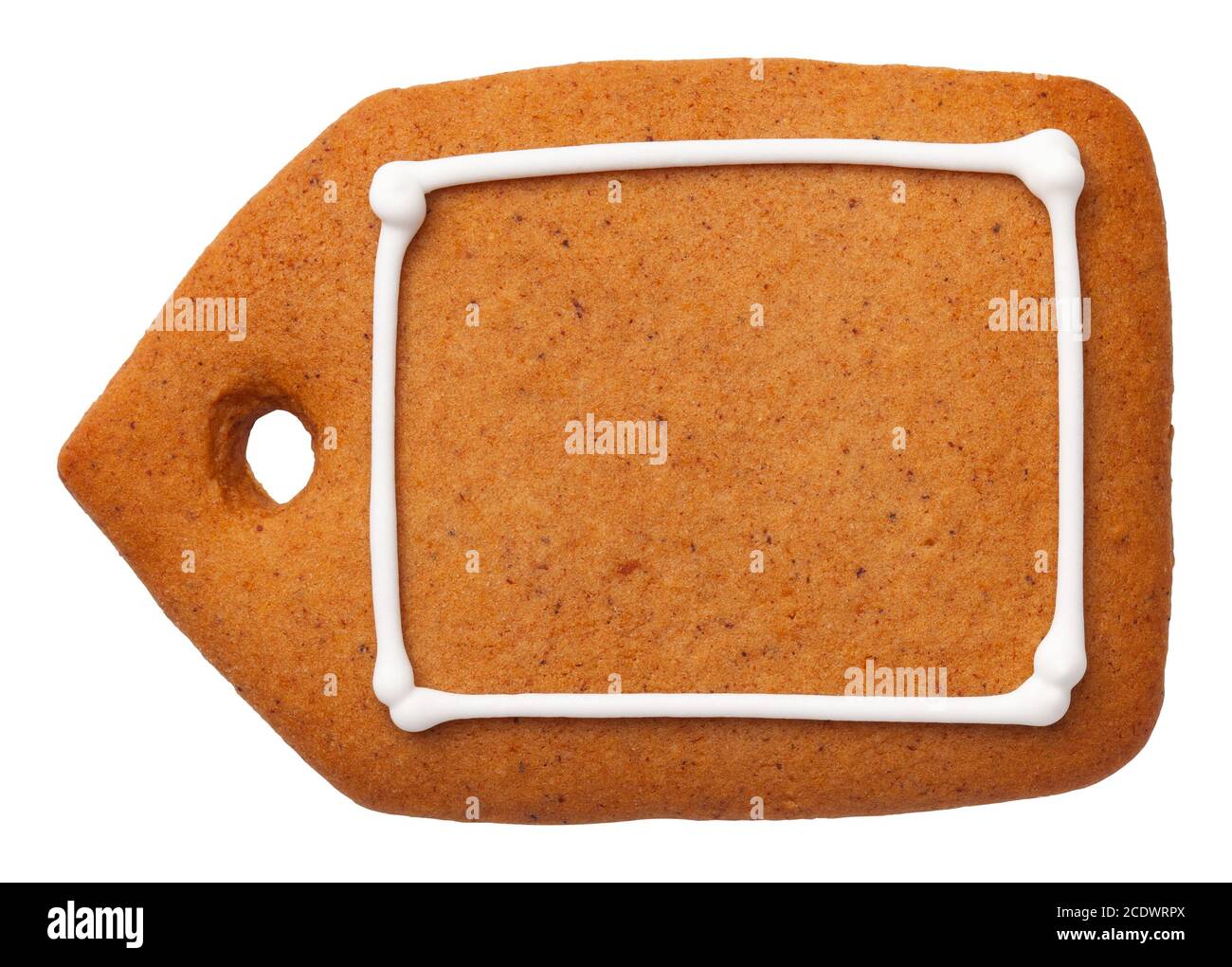 Gingerbread Label Cookie Isolated on White Background Stock Photo - Alamy