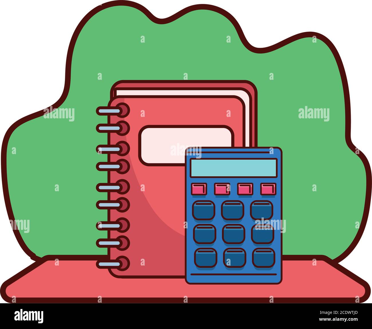 School red notebook with calculator design, Education class lesson and ...