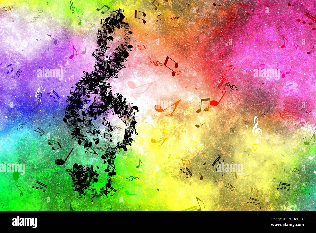 Colorful Music Notes Wallpaper