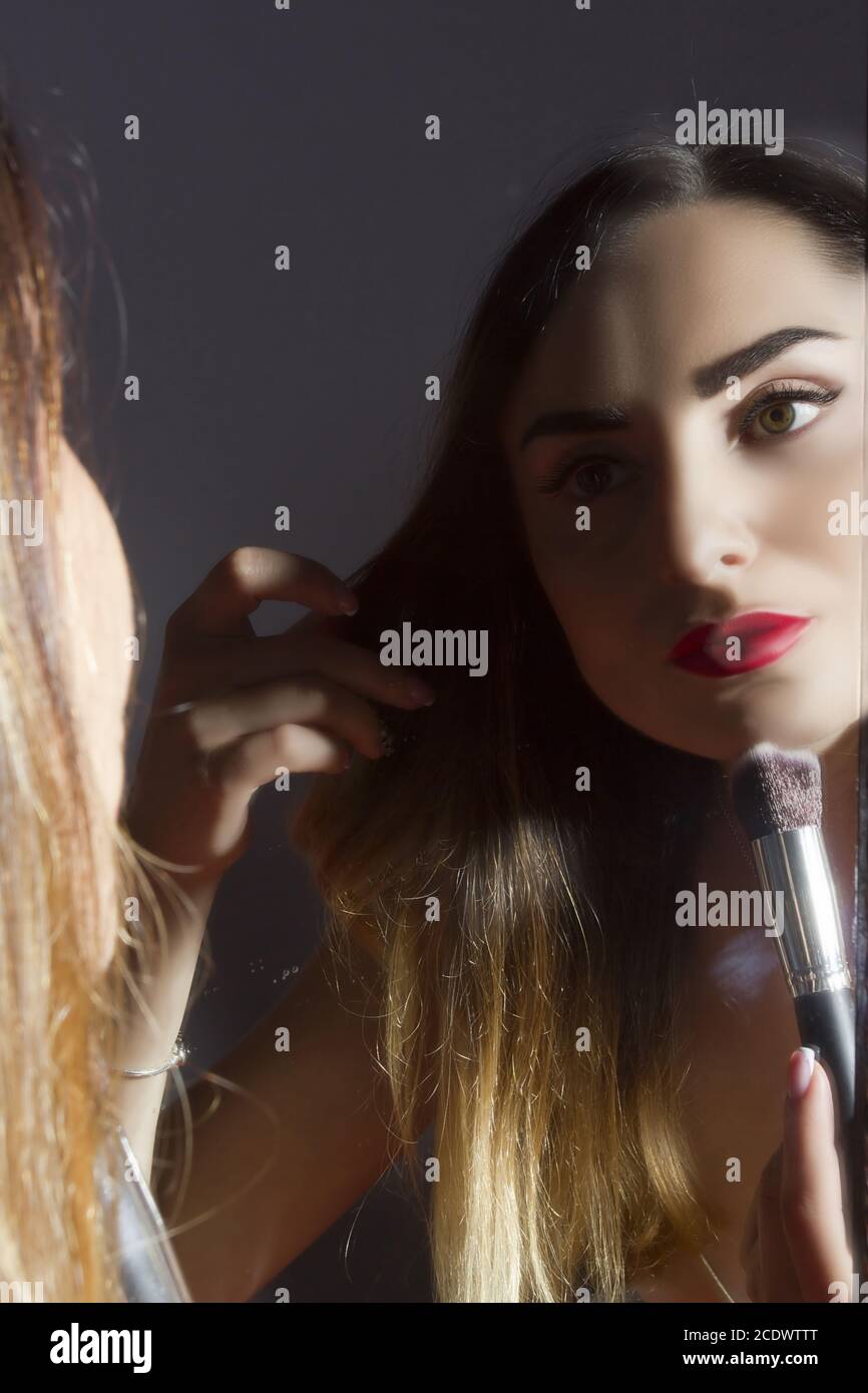 Woman reflection mirror hi-res stock photography and images - Alamy