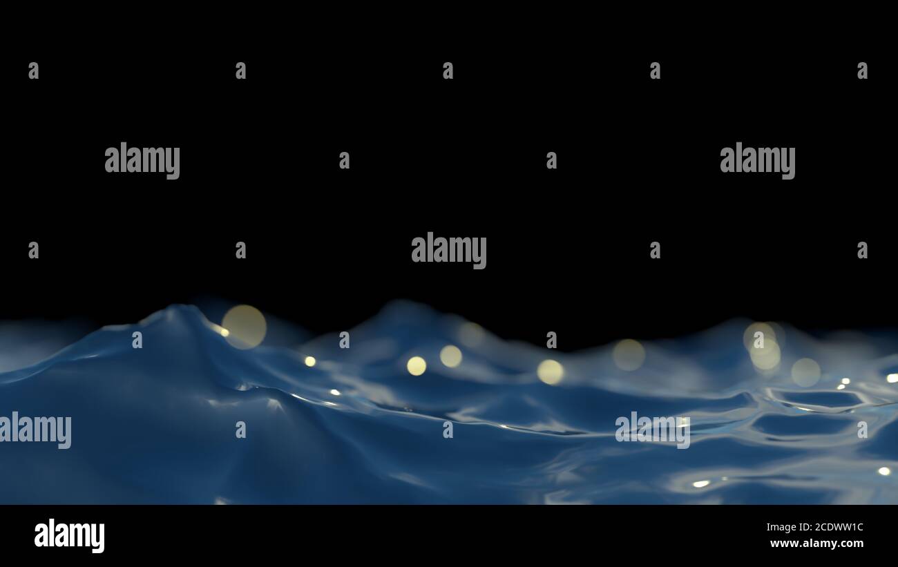 Closeup of beautiful clear deep blue turquoise sea ocean water surface ...