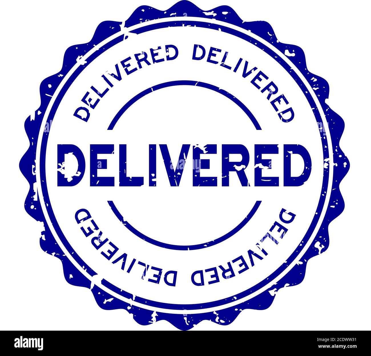 Grunge blue delivered word round rubber seal stamp on white background Stock Vector Image & Art ...