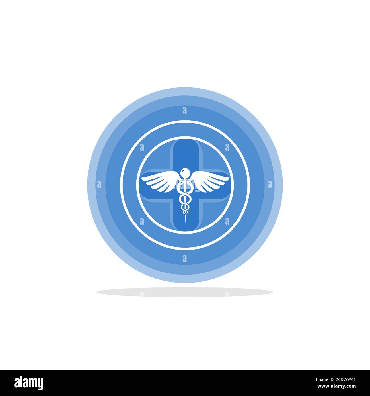 Caduceus doctor illustration vector logo design for medical and health ...