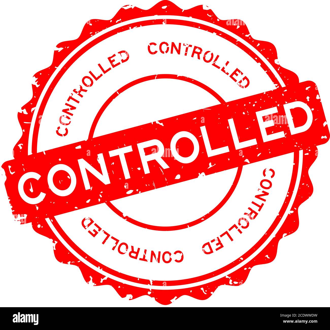 Grunge red controlled word round rubber seal stamp on white background Stock Vector Image & Art ...