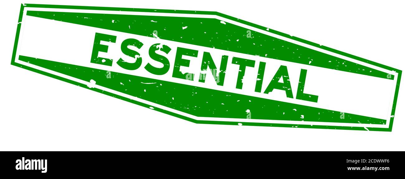 Grunge green essential word hexagon rubber seal stamp on white background Stock Vector Image ...