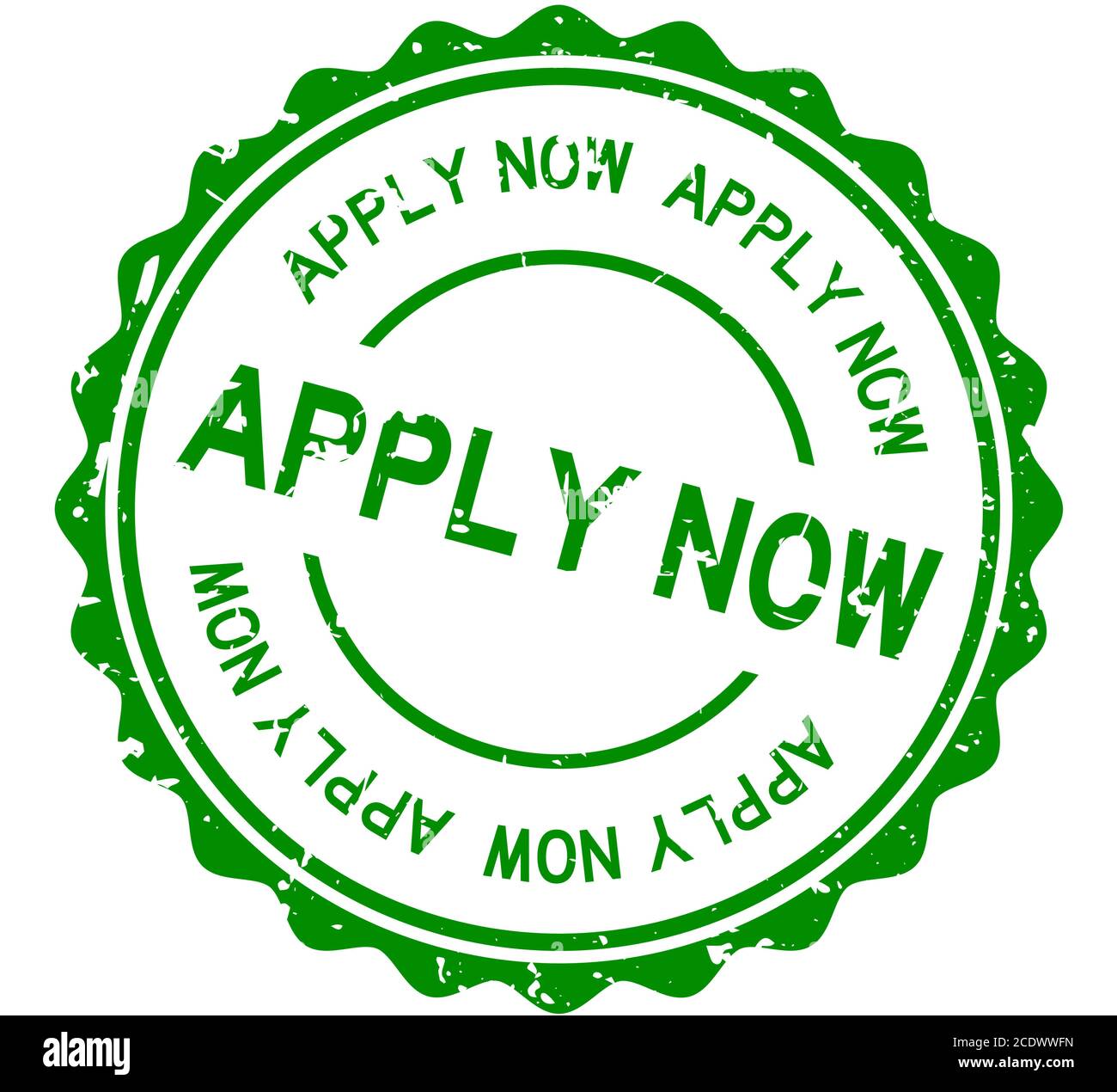 Grunge green apply now word round rubber seal stamp on white background Stock Vector Image & Art ...