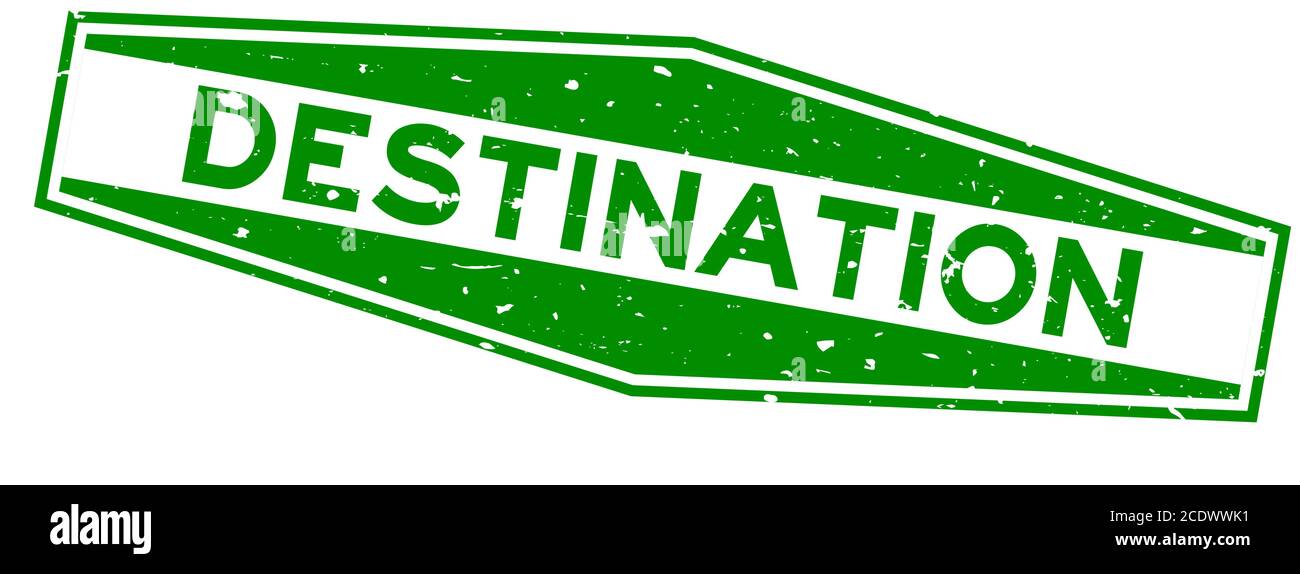 Grunge green destination word hexagon rubber seal stamp on white background Stock Vector Image ...