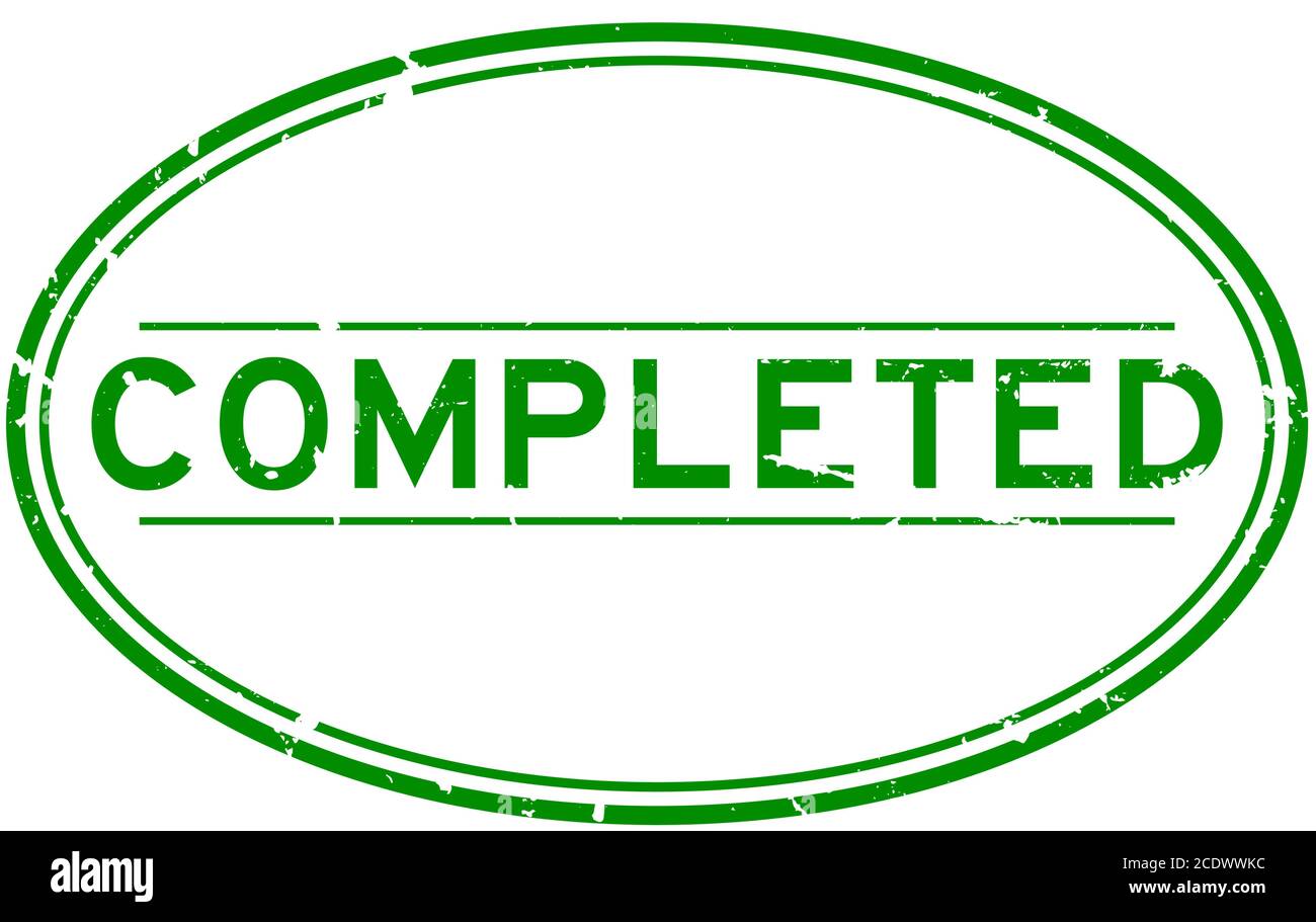 Grunge green completed word oval rubber seal stamp on white background Stock Vector Image & Art ...