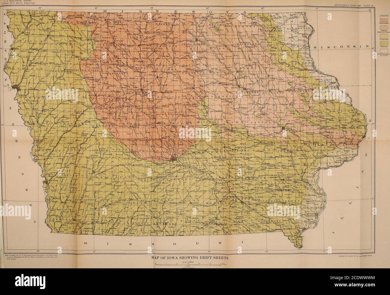 . Underground water resources of Iowa . GEOLOGIC MAP OF IOWA SHOWING ...