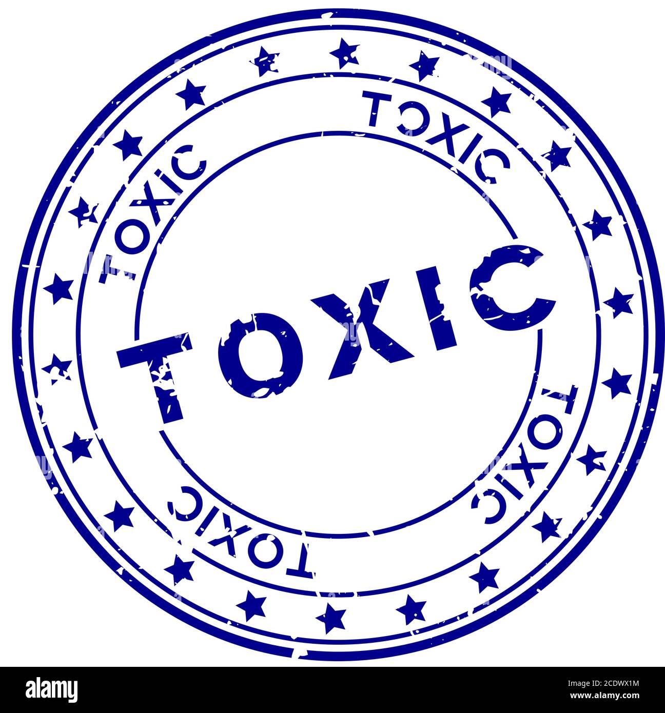 Grunge blue toxic word round rubber seal stamp on white background Stock Vector Image & Art - Alamy