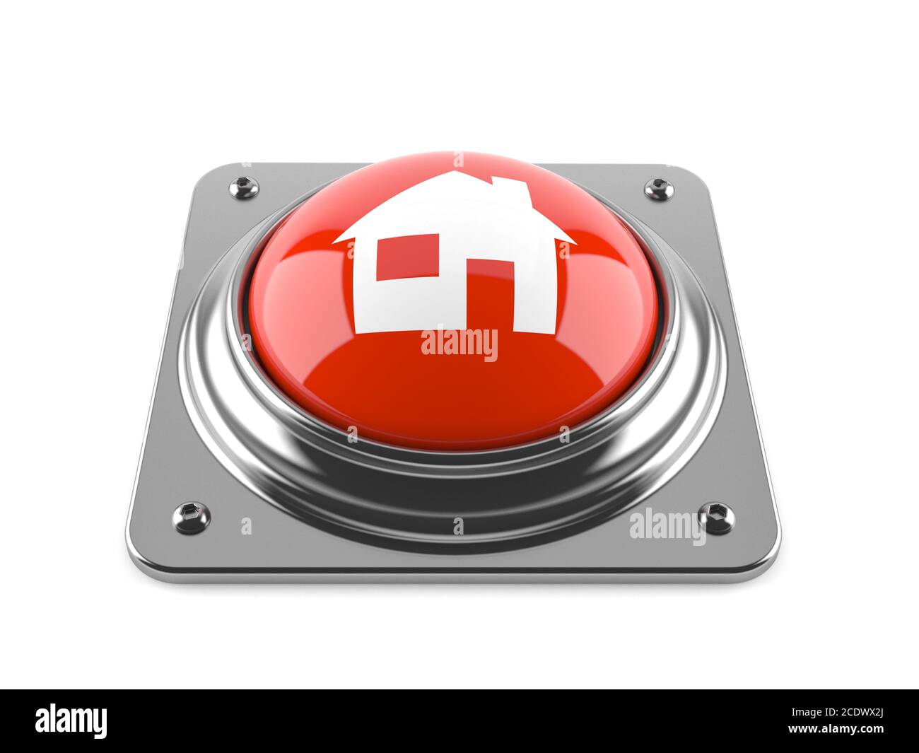 Push button with house icon isolated on white background Stock Photo ...