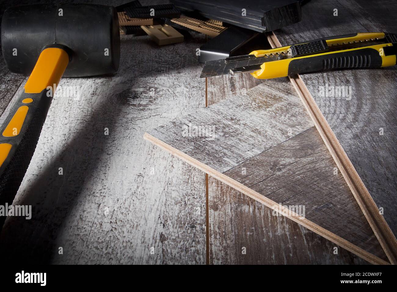 Tools laminate flooring room hi-res stock photography and images - Alamy