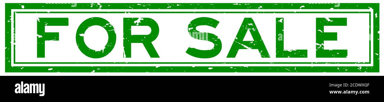 Grunge green for sale word rubber seal stamp on white background Stock ...