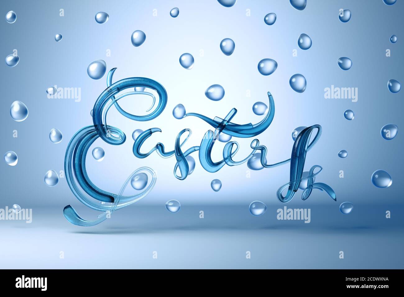 Happy Easter background with glass lettering word decorated by eggs ...