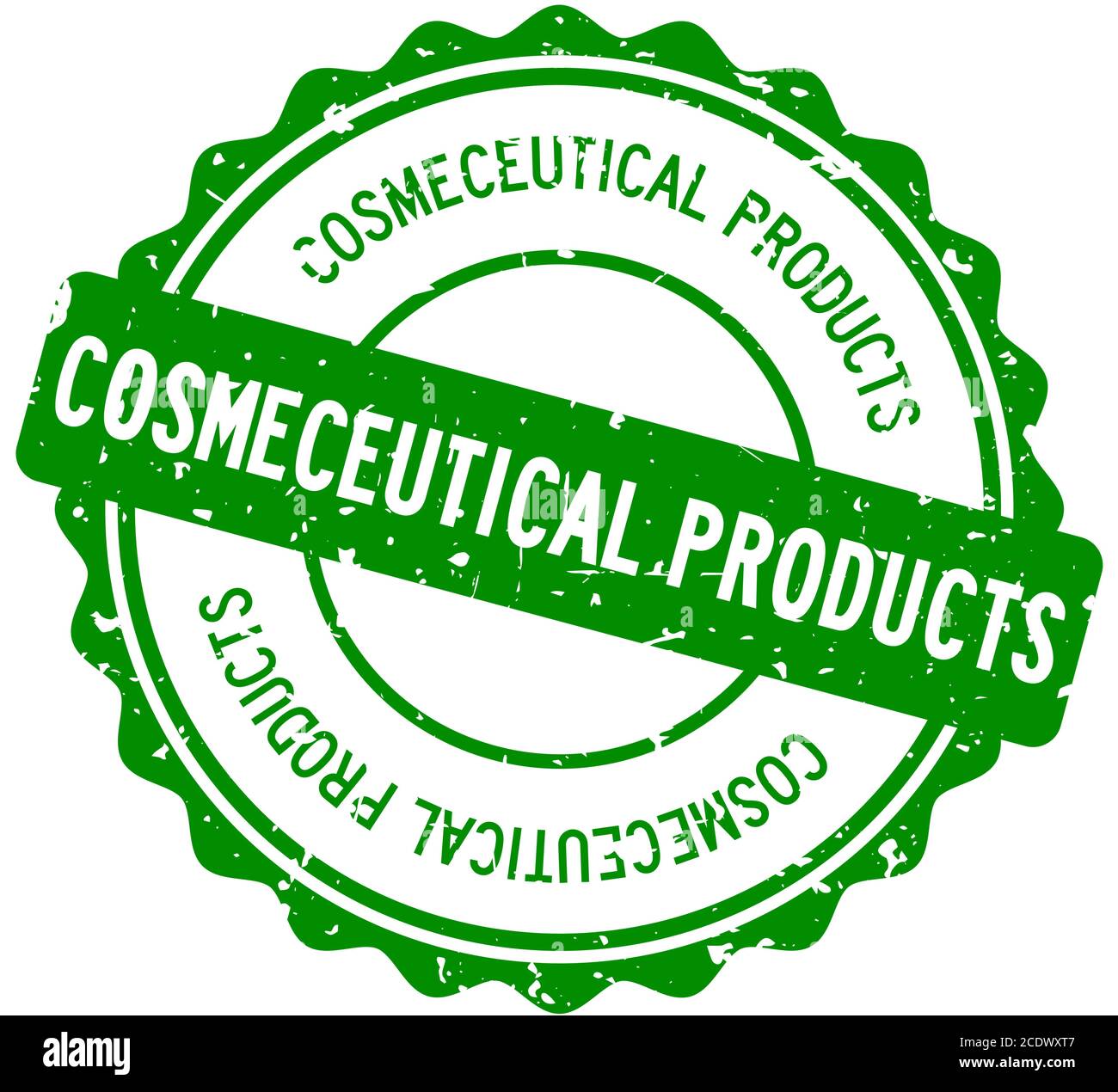 Grunge green cosmeceutical word rubber seal stamp on white background ...
