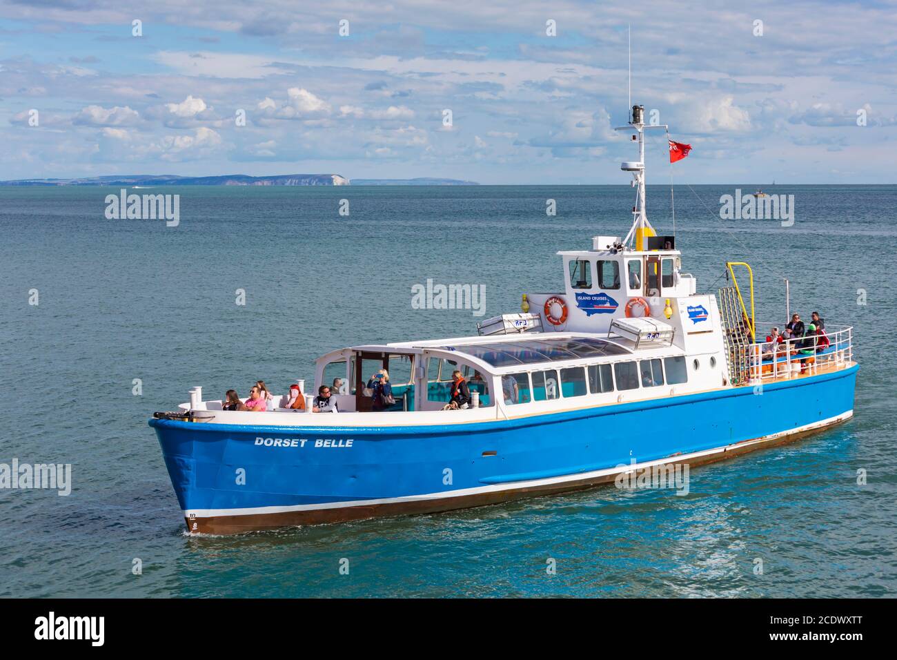 The Dorset Belle boat cruises around Poole bay, Dorset UK in August ...
