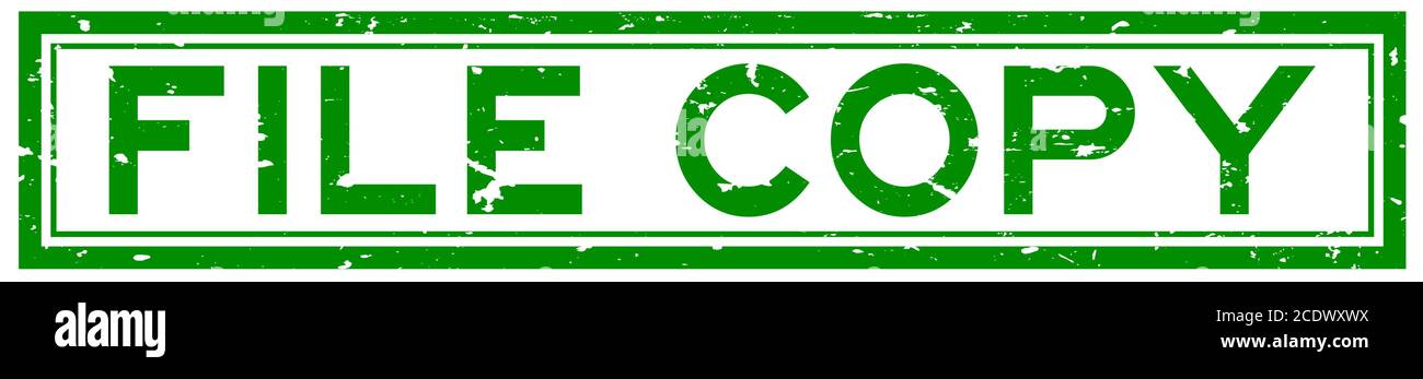 Grunge green file copy word rubber seal stamp on white background Stock ...