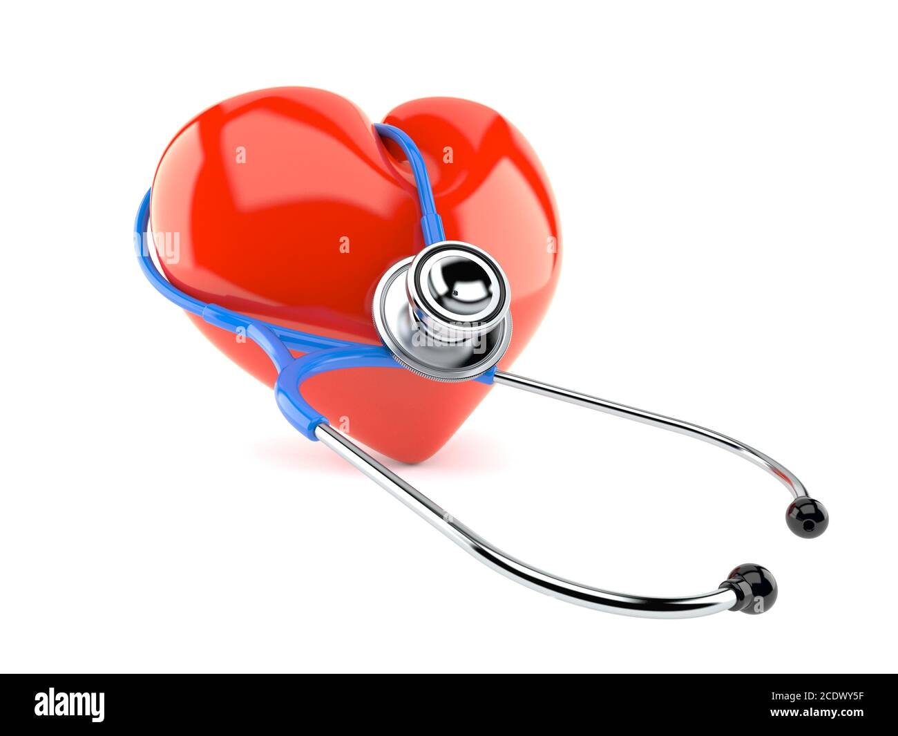 Heart with stethoscope isolated on white background Stock Photo - Alamy