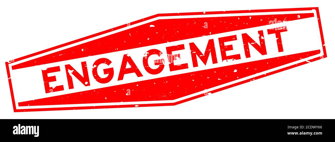 Grunge red engagement word hexagon rubber seal stamp on white background Stock Vector Image ...