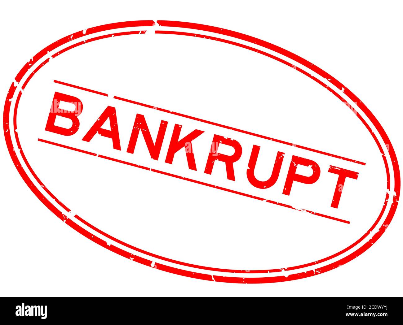 Grunge red bankrupt word oval rubber seal stamp on white background ...