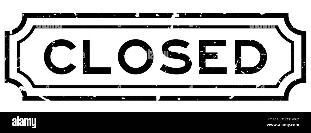 Grunge black closed word rubber business seal stamp on white background ...