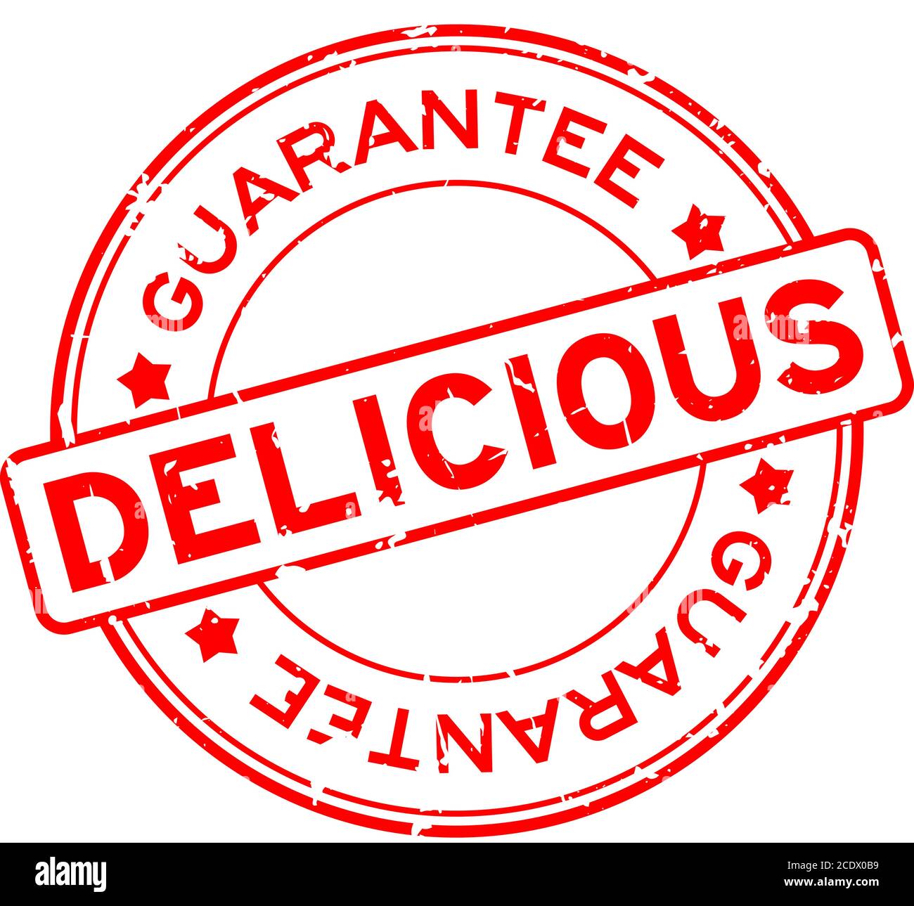 Grunge red delicious guarantee word round rubber seal stamp on white background Stock Vector ...