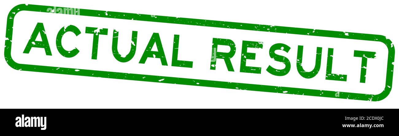 Grunge green actual result word square rubber seal stamp on white background Stock Vector Image ...