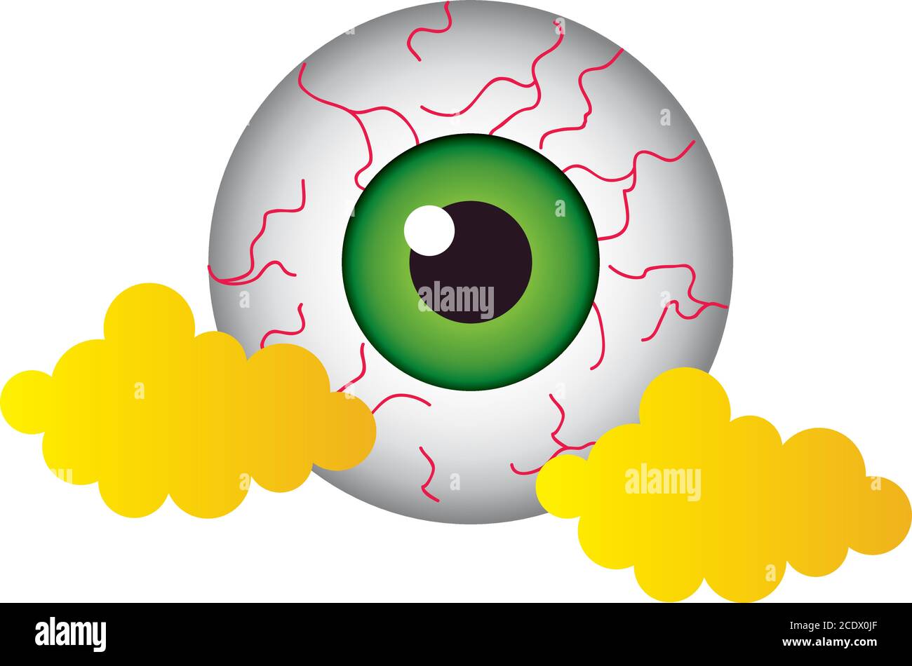 Halloween eye cartoon with clouds vector design Stock Vector Image ...