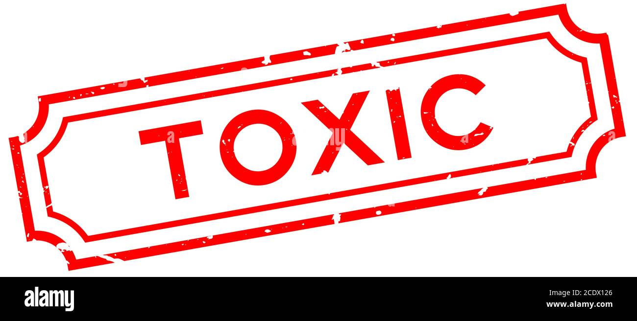 Grunge red toxic word rubber seal stamp on white background Stock ...